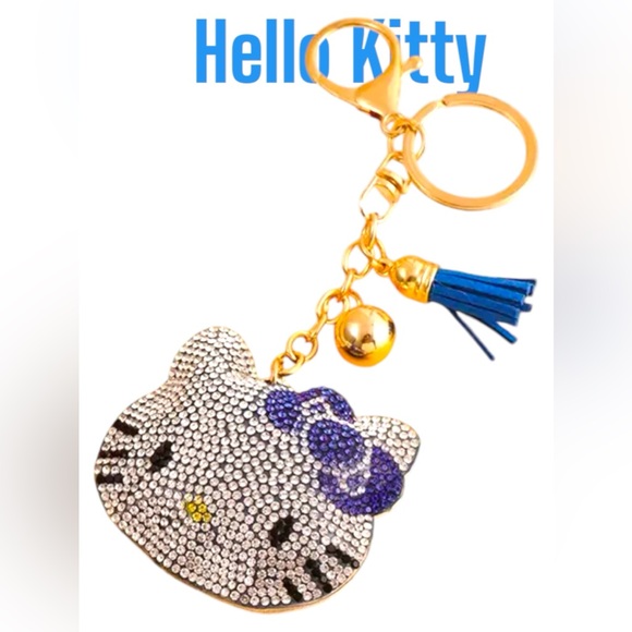 Accessories | Nwt Hello Kitty Encrusted Bling Bag Charm Keychain | Poshmark